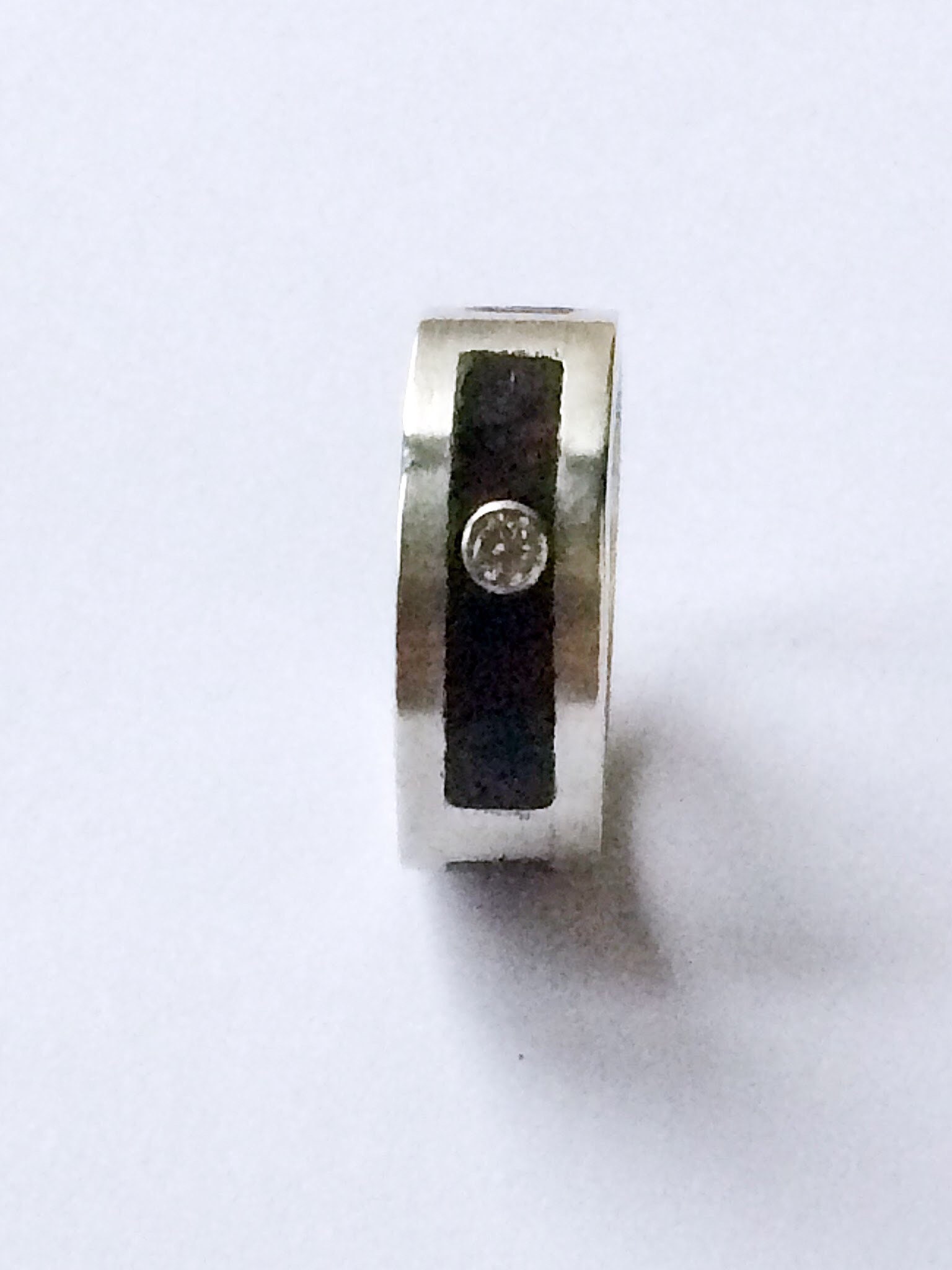 Sterling Silver Wood Inlay Satin Finish Double Gallery Ring. Inlaid ...