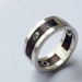 Sterling Silver Wood Inlay Satin Finish Double Gallery Ring. Inlaid ...