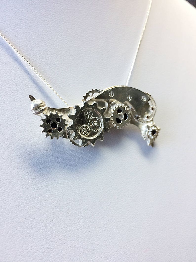 The Silver Clockwork Dragon Pendant - Etsy