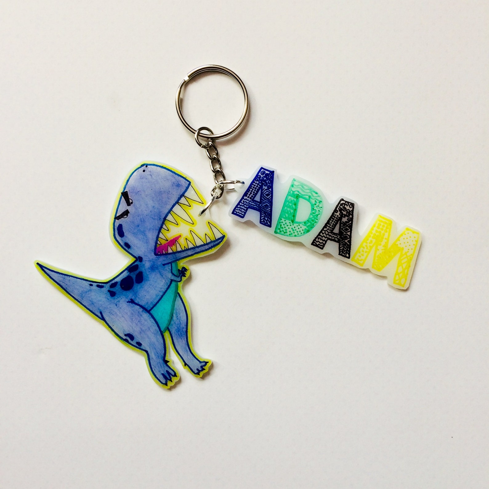 Dinosaur Keychain. Personalized Kids Keychain. Dino - Etsy