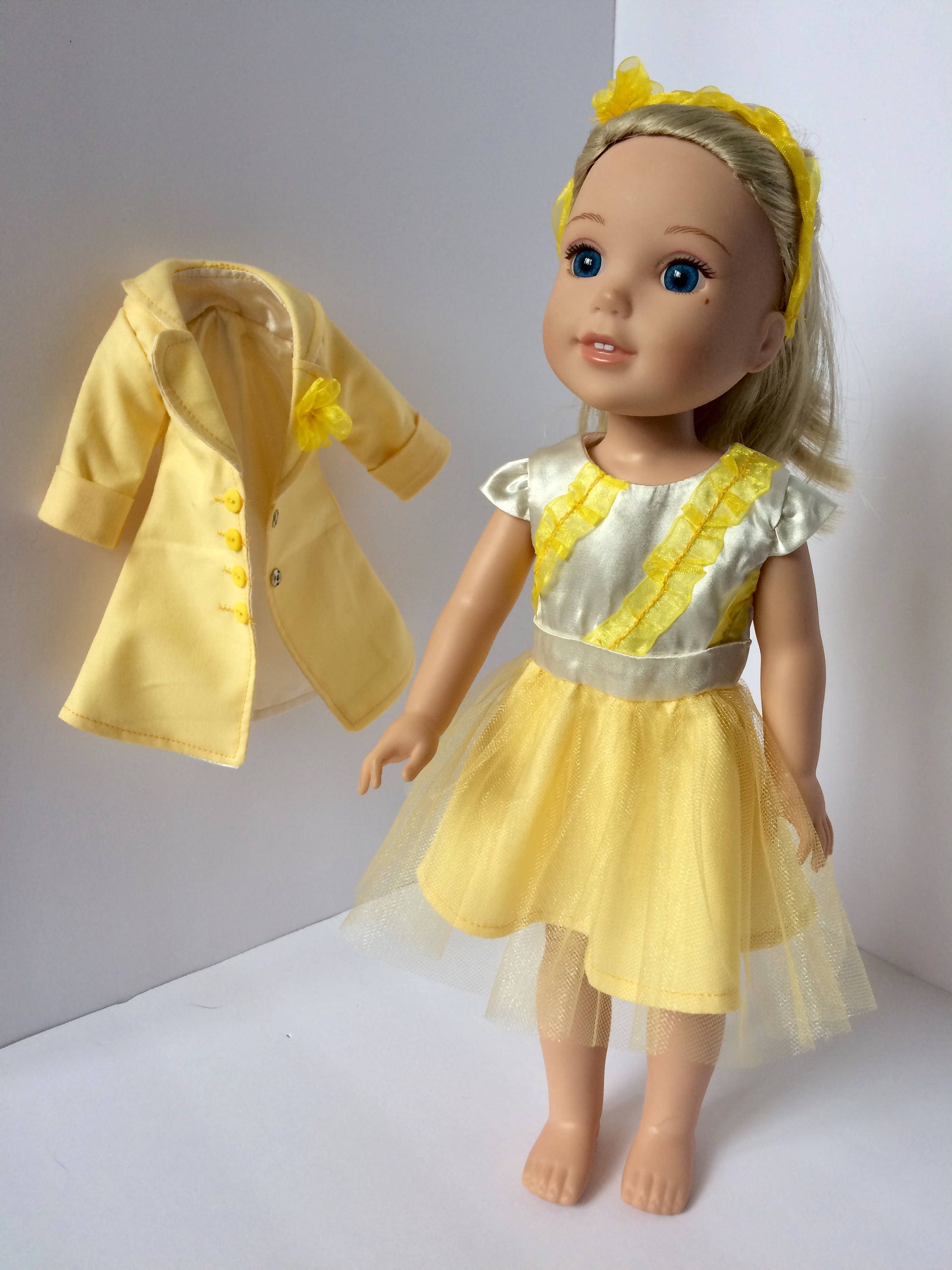 14 5 Doll Outfit Wellie Wisher Doll Clothing Yellow Spring Etsy