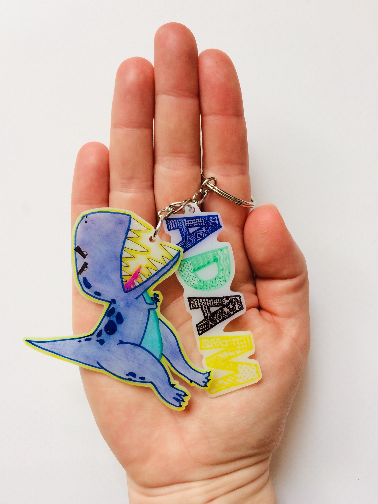 Dinosaur Keychain. Personalized Kids Keychain. Dino - Etsy