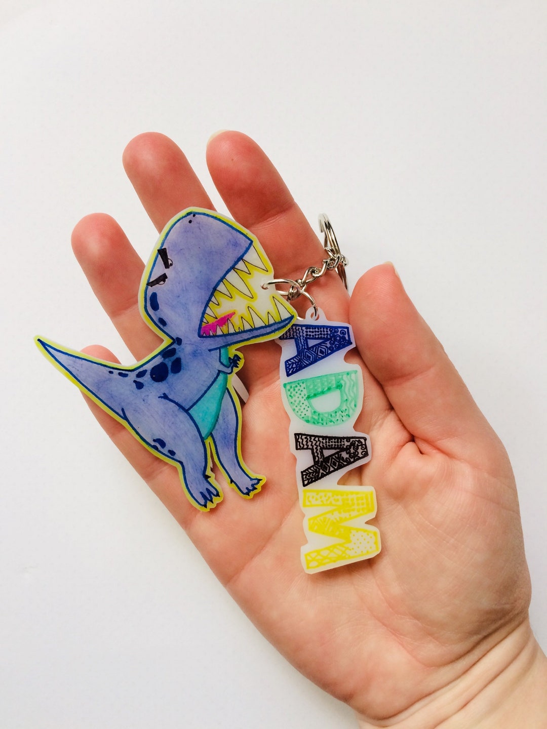 Dinosaur Keychain. Personalized Kids Keychain. Dino - Etsy