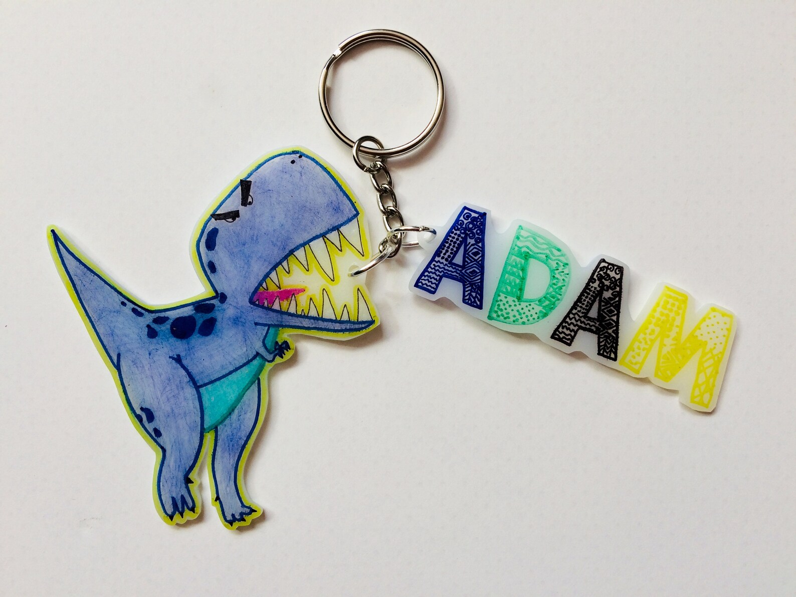 Dinosaur Keychain. Personalized Kids Keychain. Dino - Etsy