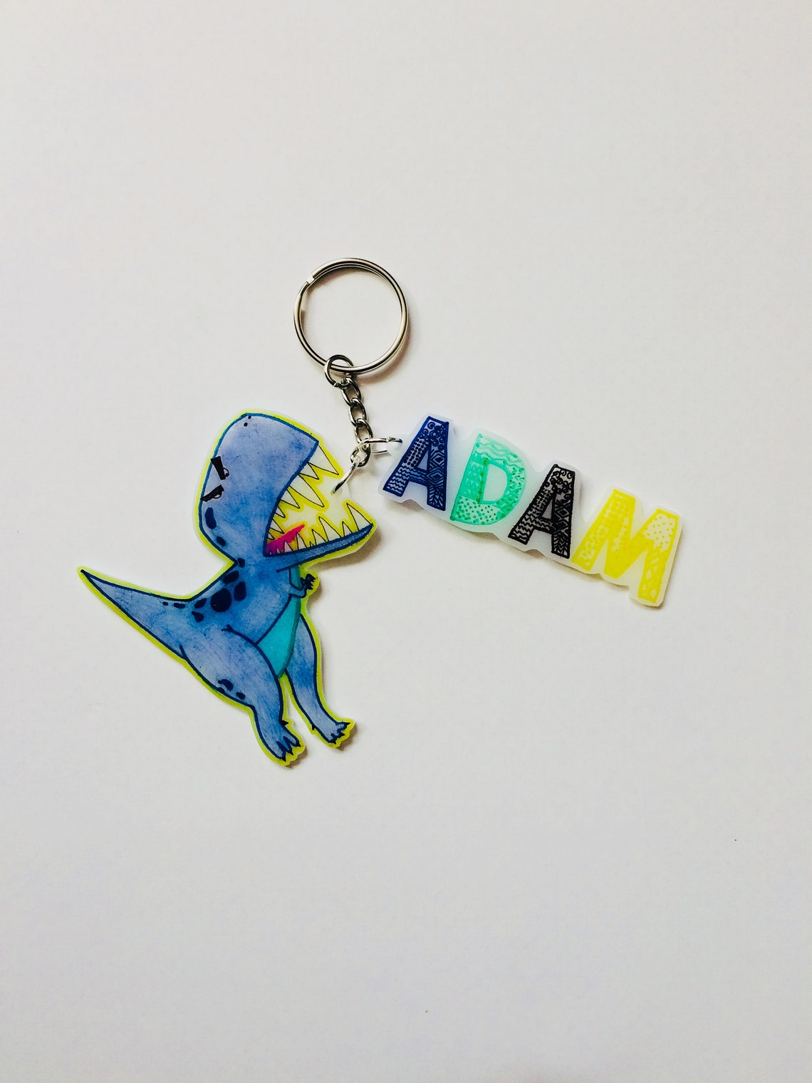 Dinosaur Keychain. Personalized Kids Keychain. Dino - Etsy