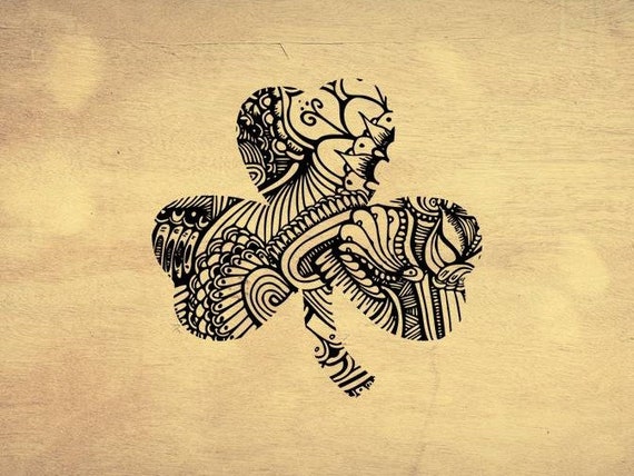 Shamrock Zentangle eps Svg Dxf Png Digital File Instant - Etsy