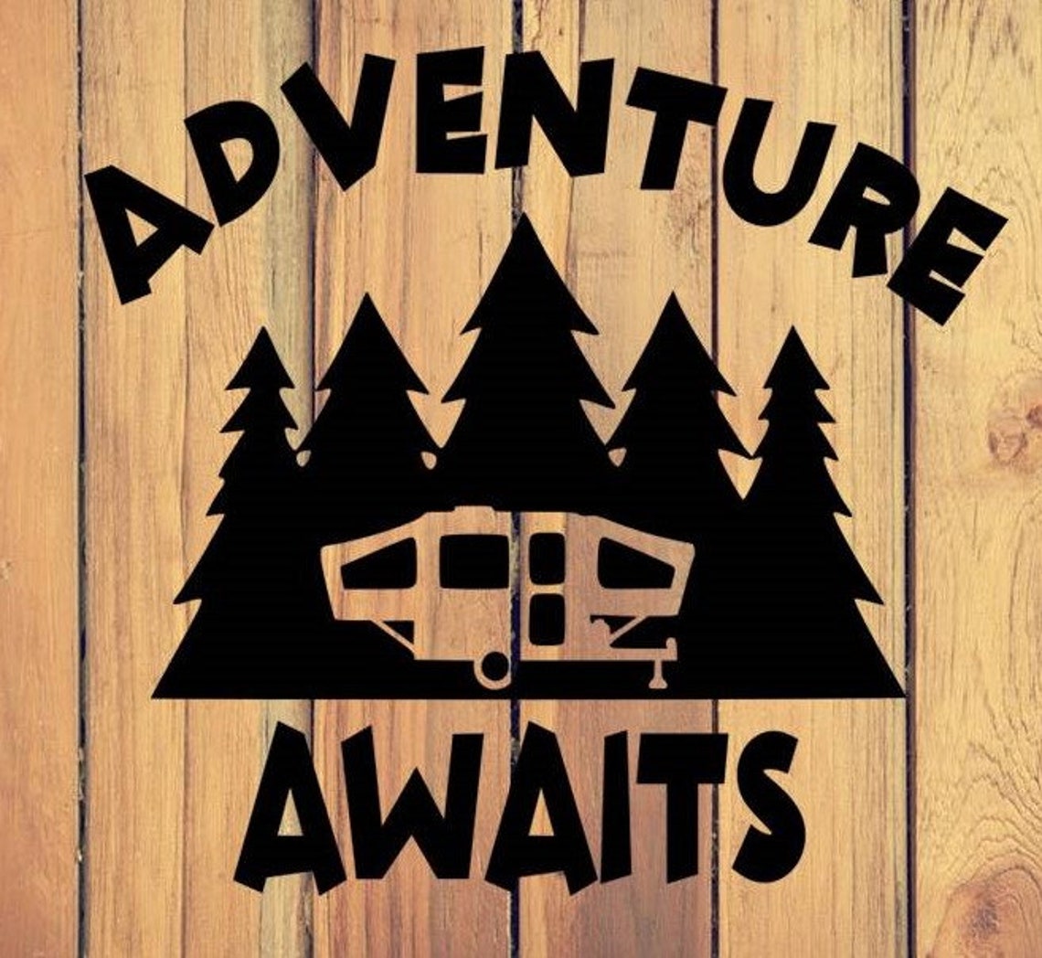 Adventure Awaits Pop up Camper in Forest, Digital File, Instant ...