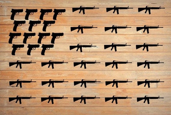 American Gun Flag With AR-15 and Pistols Digital File - Etsy