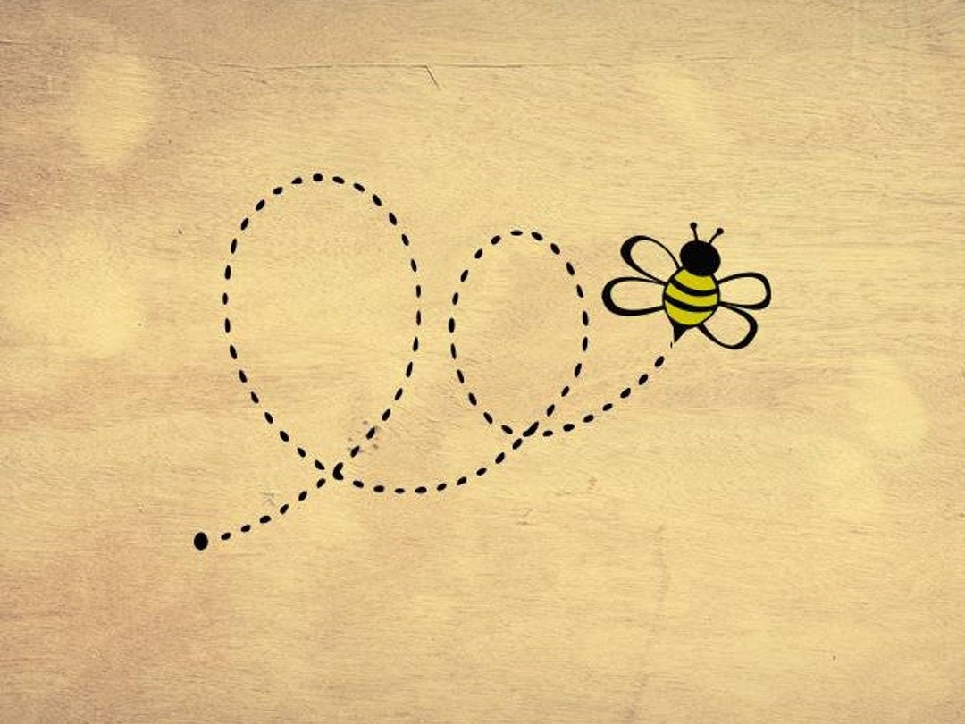Flying Bee With Dotted Line Behind It Svg, Digital File, Instant ...