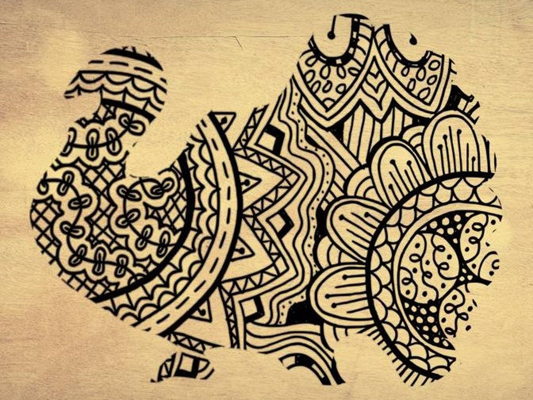 Turkey Zentangle (eps, Svg, Dxf, Png) Digital Instant Download File - Etsy
