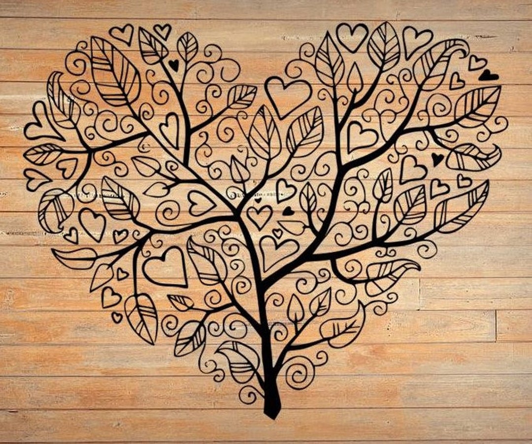 Heart Tree, Digital File, Instant Download, Svg, Png, Pdf, Eps, Dxf - Etsy