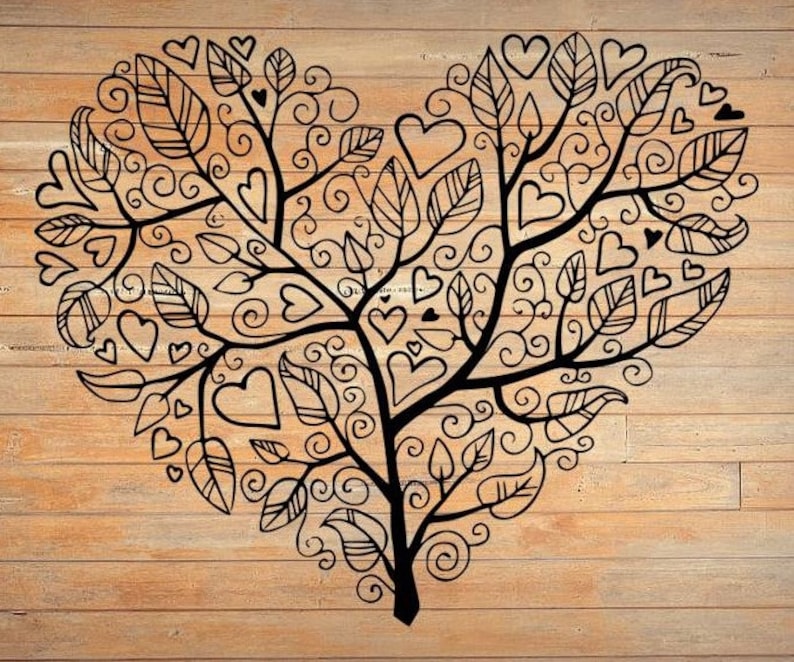 Heart Tree, Digital File, Instant Download, Svg, Png, Pdf, Eps, Dxf - Etsy