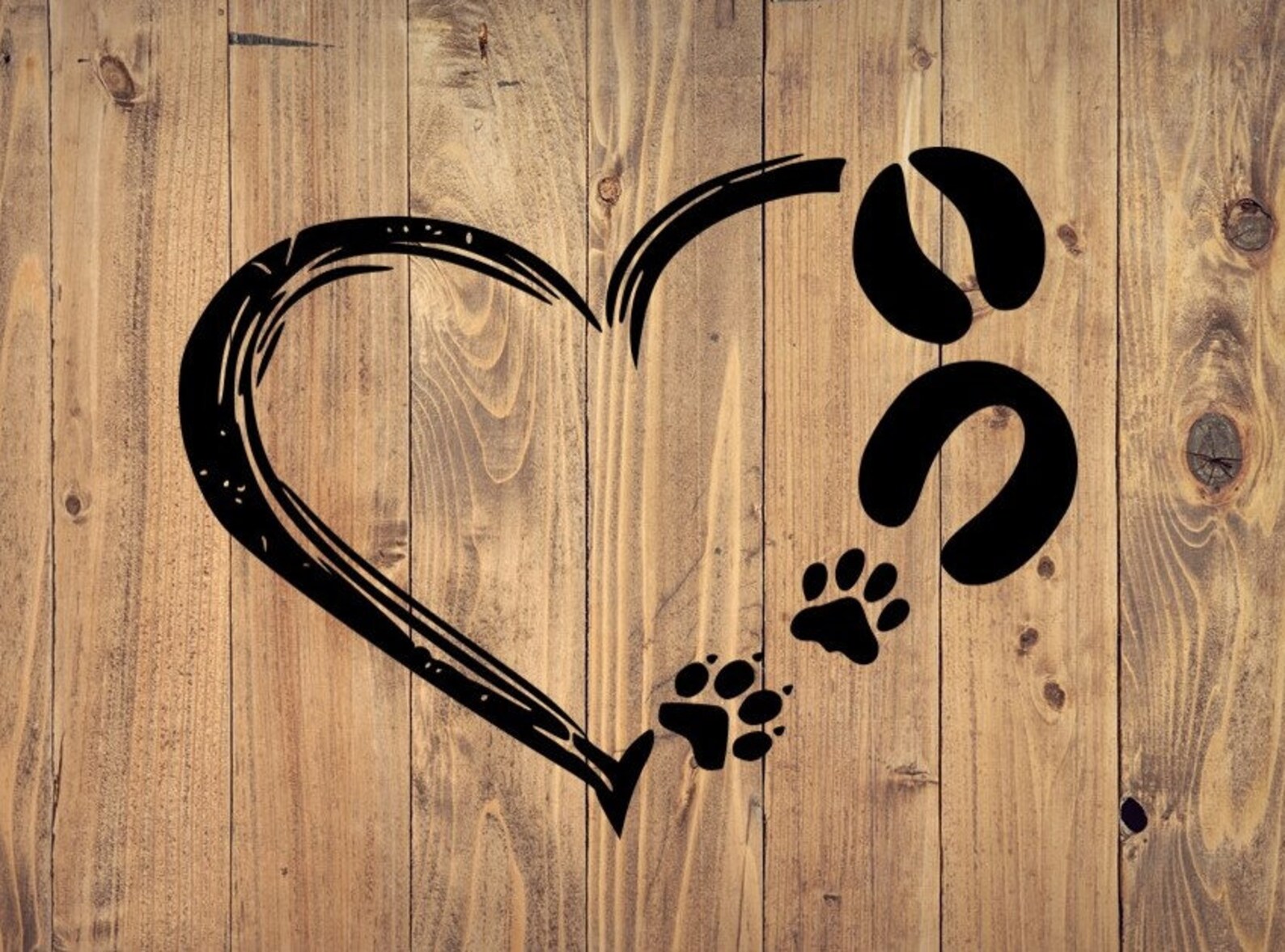 Heart Farm Animal Tracks - Cow Horse Cat Dog - Digital File, Instant ...