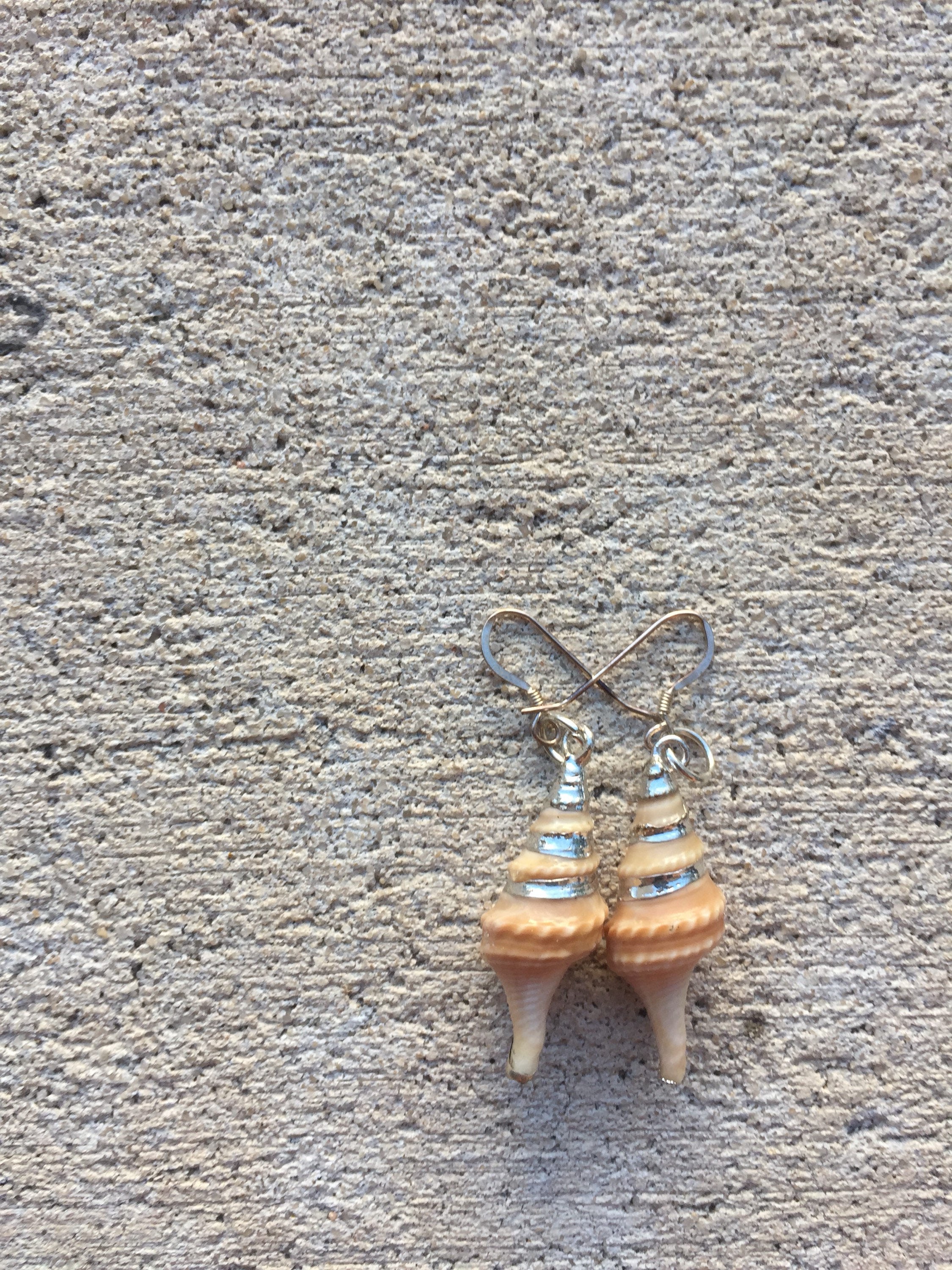 Silver Plated Turrid Shell Earrings