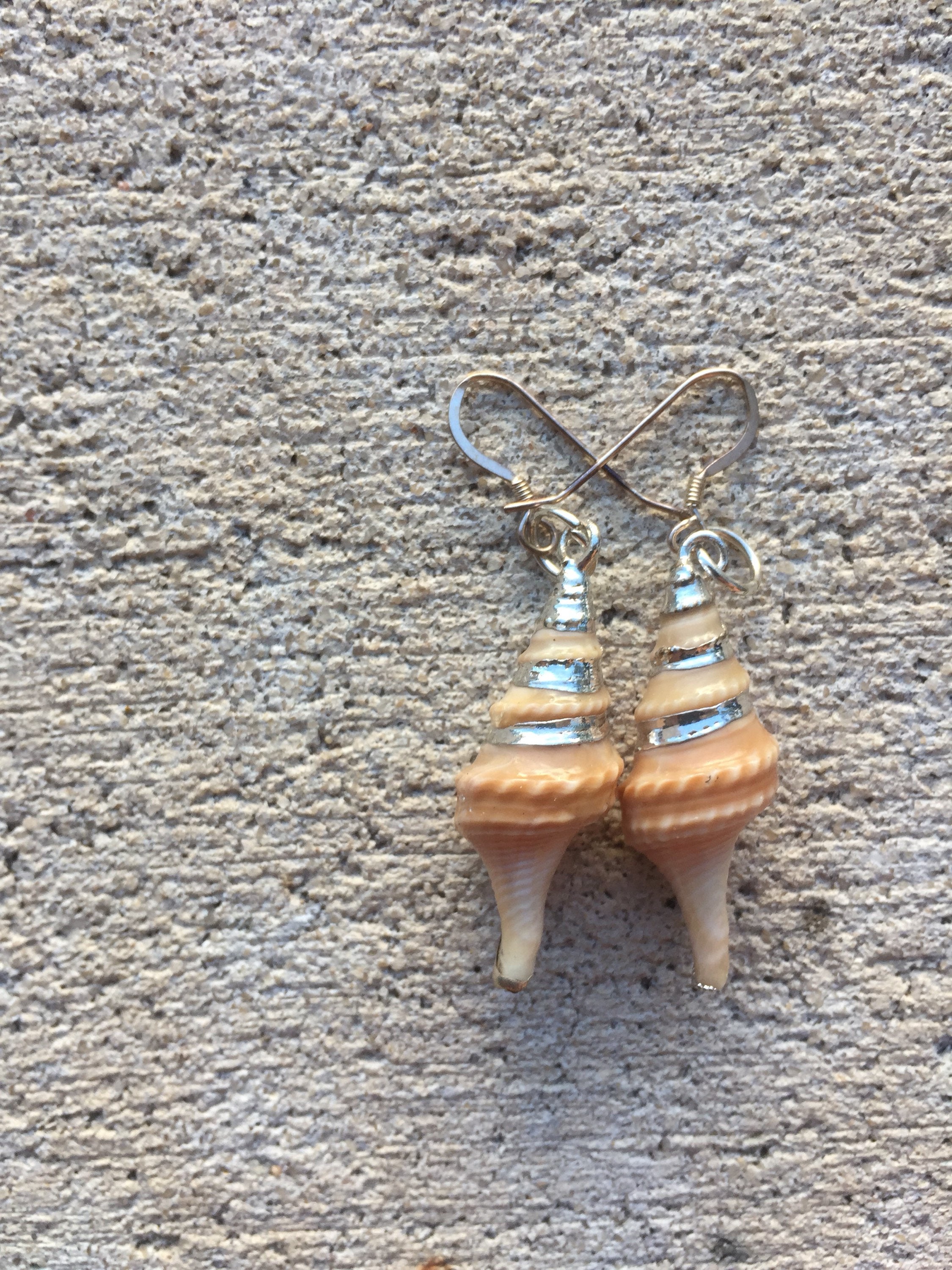 Silver Plated Turrid Shell Earrings