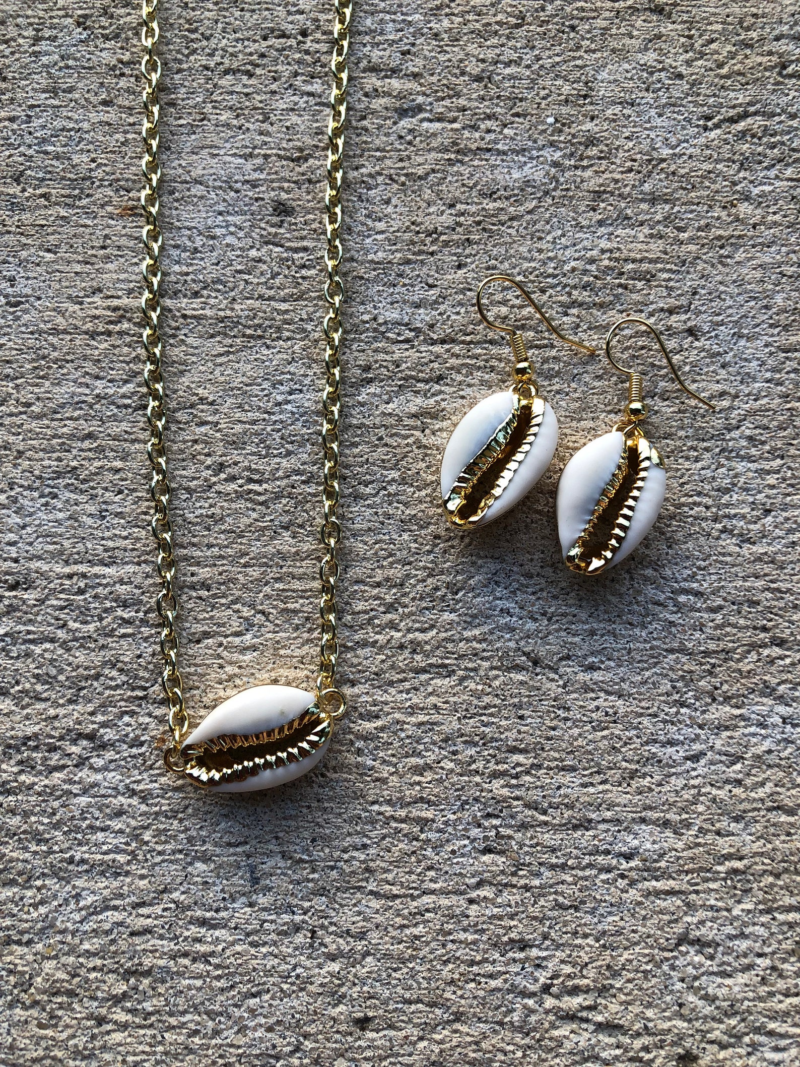 Small Shell Jewelry Set Mermaid Jewelry Gift Mom Boho Gift | Etsy