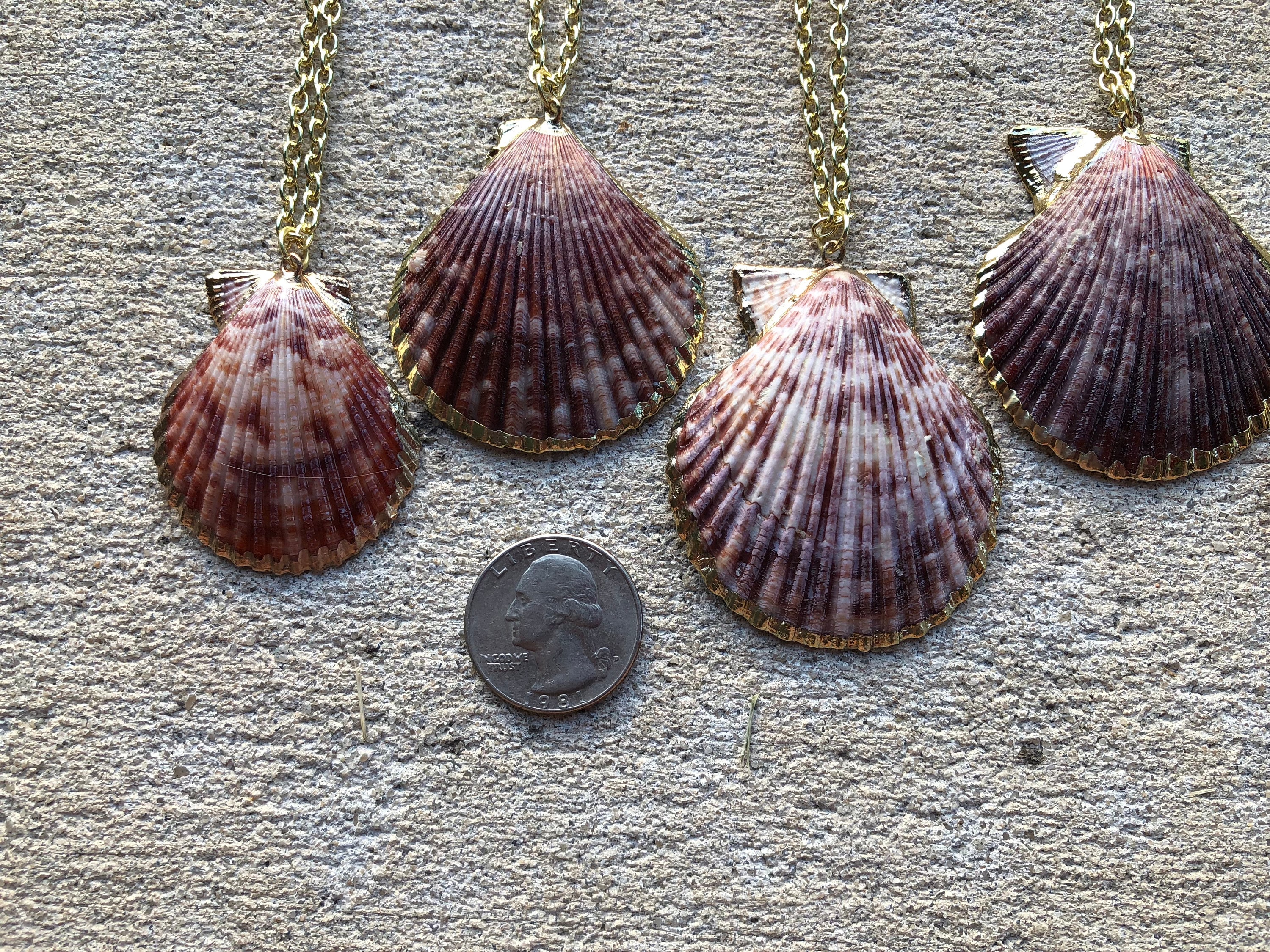 Purple Scallop Shell Necklace