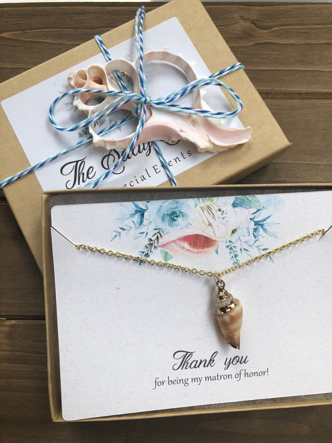Beach Wedding Shell Necklace: Matron of Honor Bridal Party Gift - Etsy