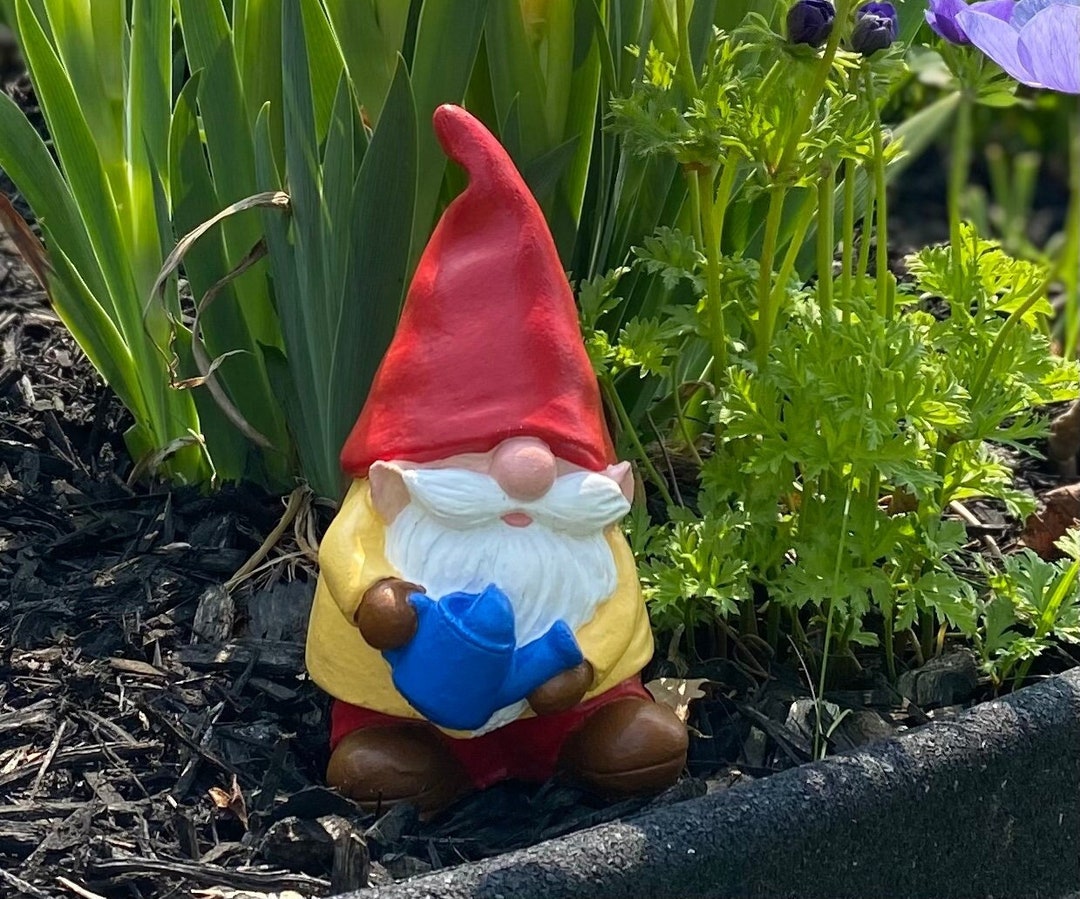 Garden Gnome Concrete Statue Indoor or Outdoor, Gnome Statue, Gnome ...