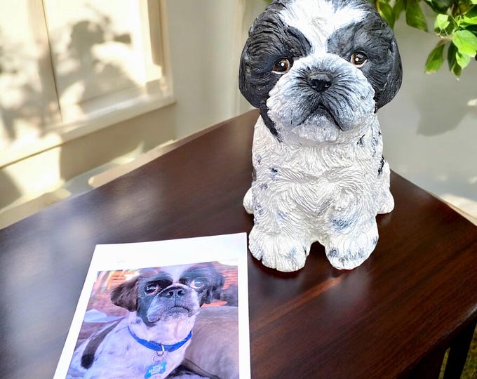 Custom Shih Tzu Statue, Custom Shih Tzu Dog Portrait, Custom Maltese ...
