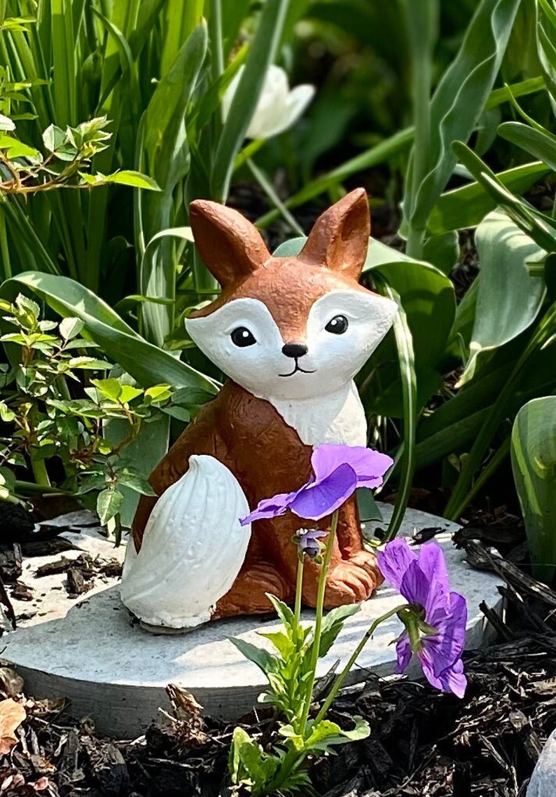 Fox Concrete Statue, Fox Garden Statue Ornament, Fox Indoor Statue - Etsy