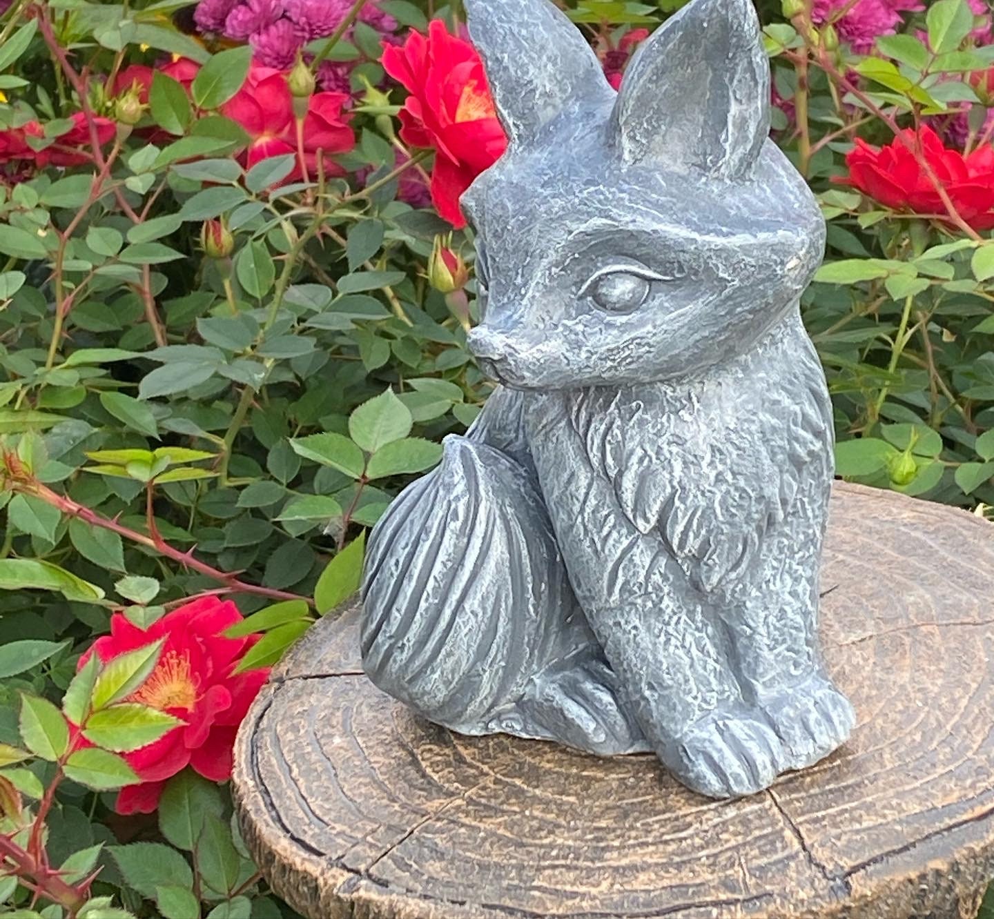 Fox Concrete Statue, Fox Garden Statue Ornament, Fox Indoor Statue - Etsy