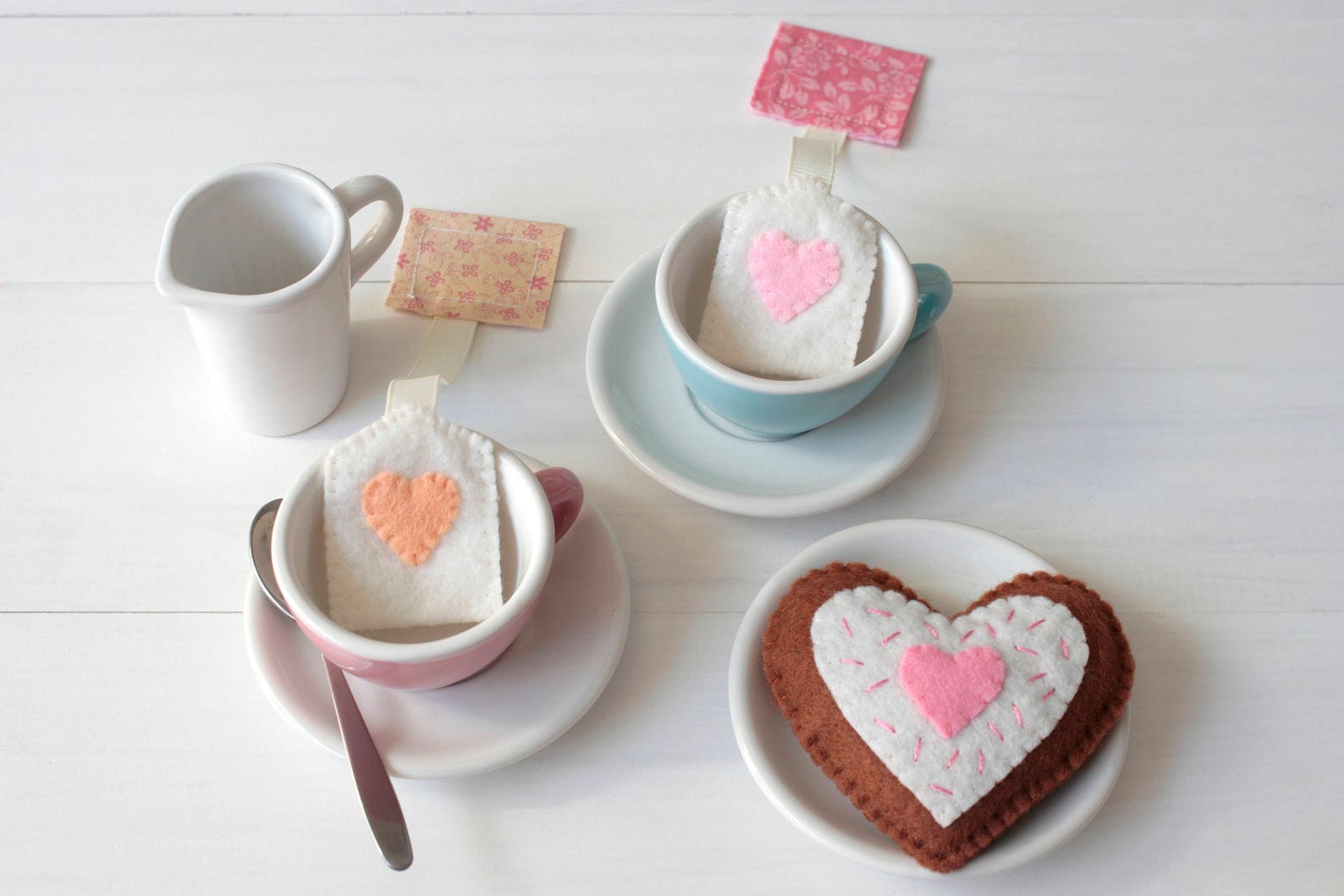 Tea for Two Felt Tea Set Play Food Tea Bag Biscuit Sugar - Etsy