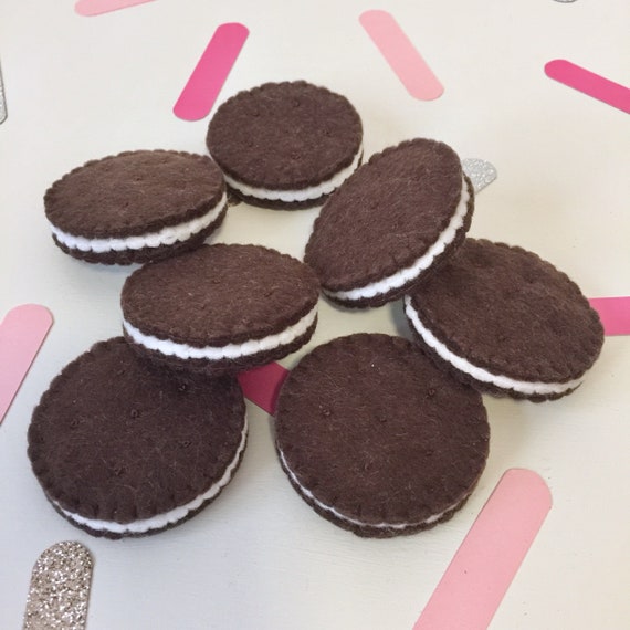 Felt Food Chocolate Cookies Vanilla Cream Biscuits Felt - Etsy