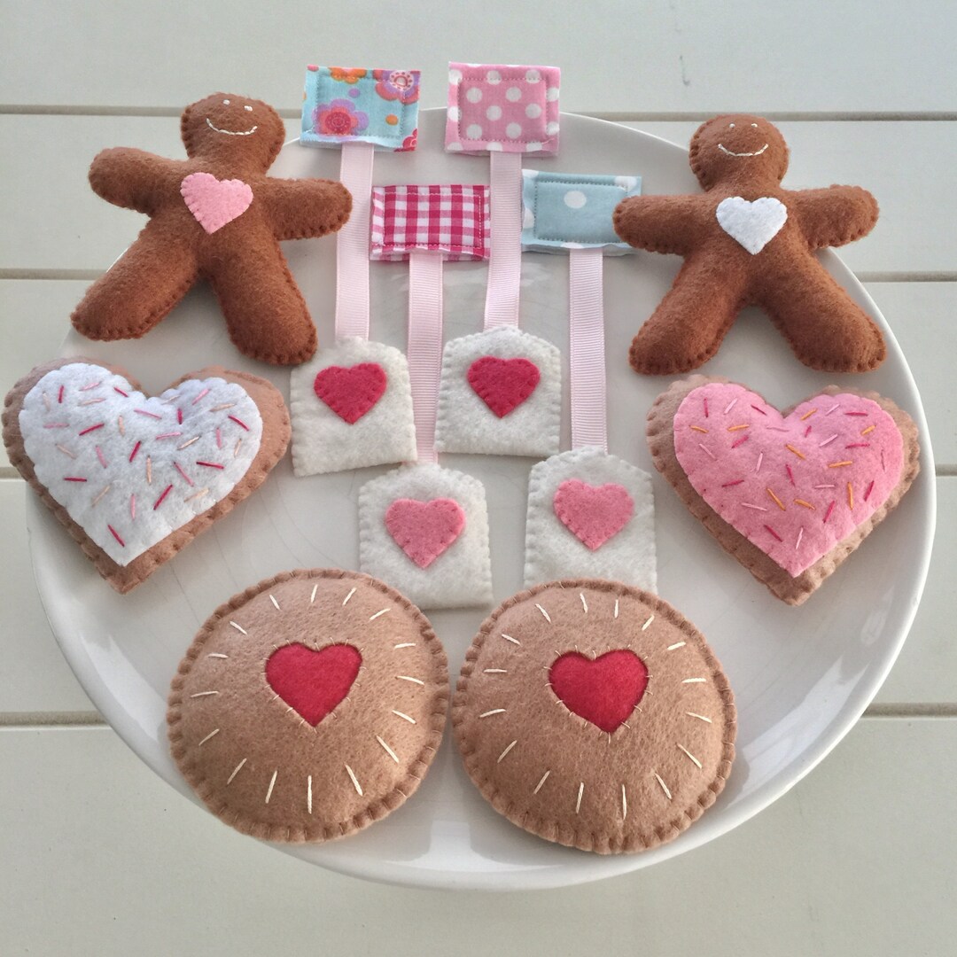 Tea for Two, Felt Tea Set, Play Food, Tea Bag, Biscuit, Sugar Cookie ...