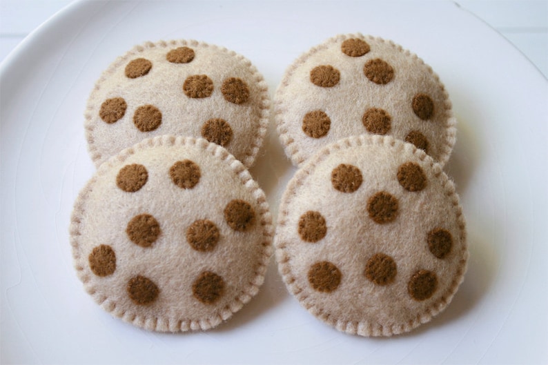 Felt Food Chocolate Chip Cookies Choc Chips Plush Toy - Etsy