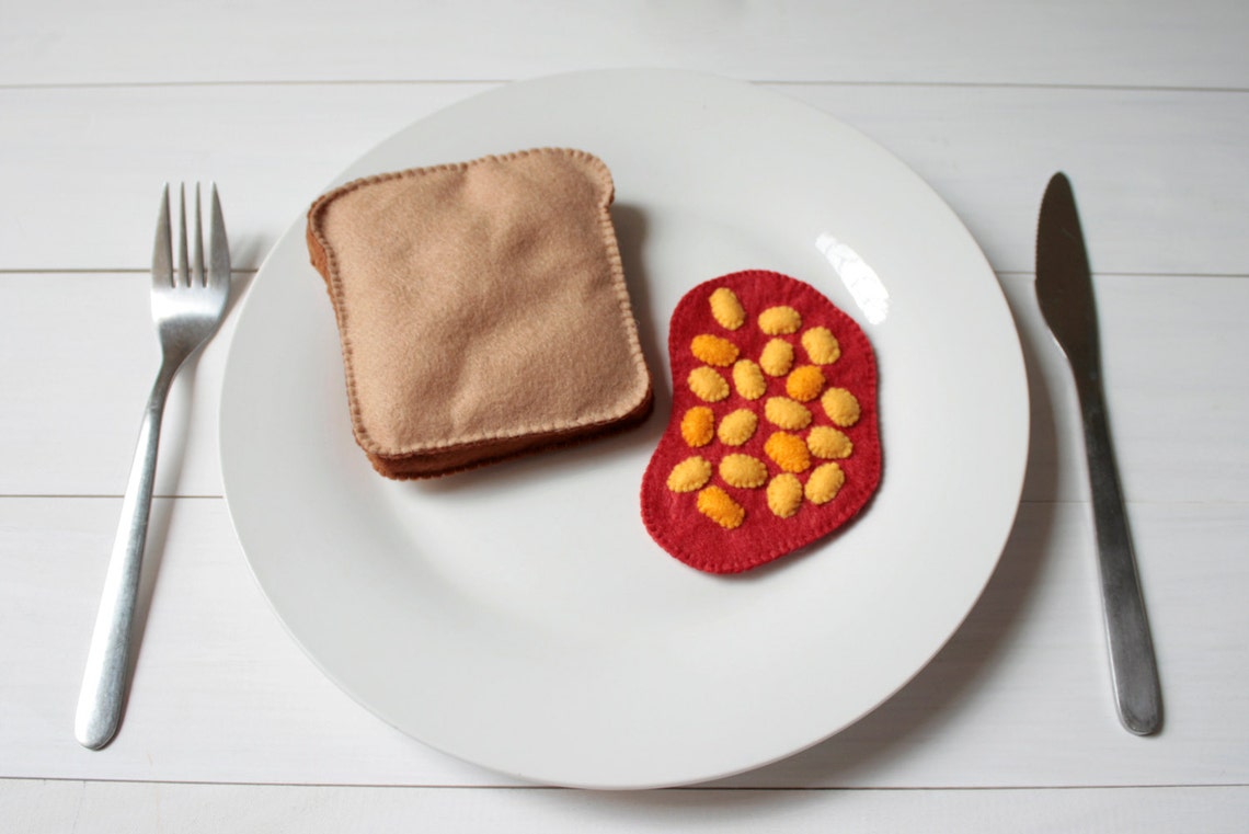 Felt Baked Beans on Toast Pretend Food Play Food Felt - Etsy