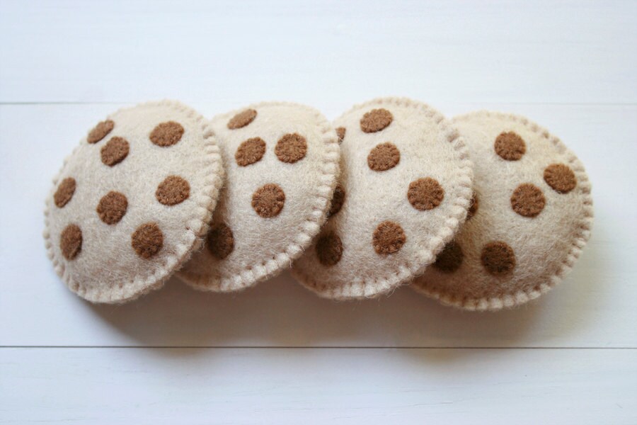 Felt Food Chocolate Chip Cookies Choc Chips Plush Toy - Etsy