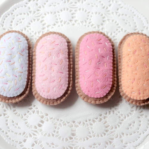 Felt Food Honey Gingerbread Iced Biscuits Pink White Peach - Etsy