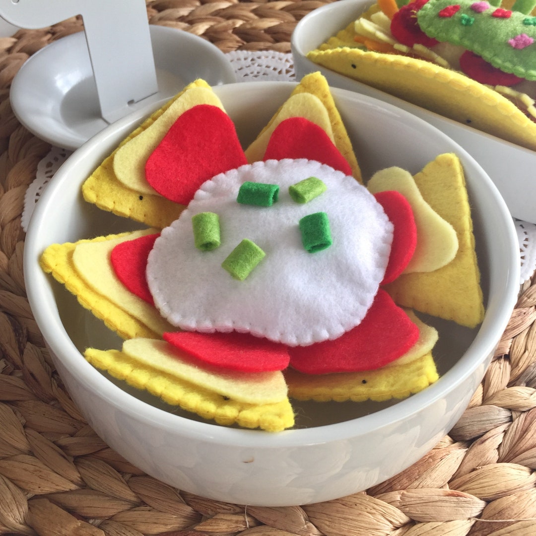 Handmade Felt Nachos Play Food Set: Pretend Mexican Food - Etsy