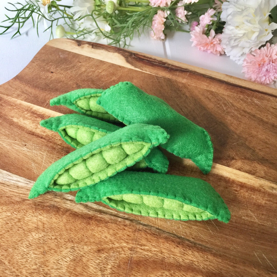 Felt Play Food: Pea Pods, Pretend Play Kitchen Toys - Etsy