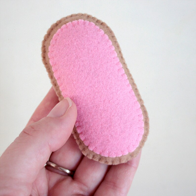 Felt Food Gingerbread Honey Iced Biscuits Pink White Iced - Etsy