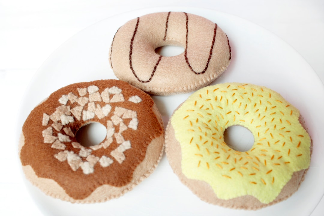 Felt Donuts - Set of 3 Donuts for Pretend Play, Felt Food, Play Food ...