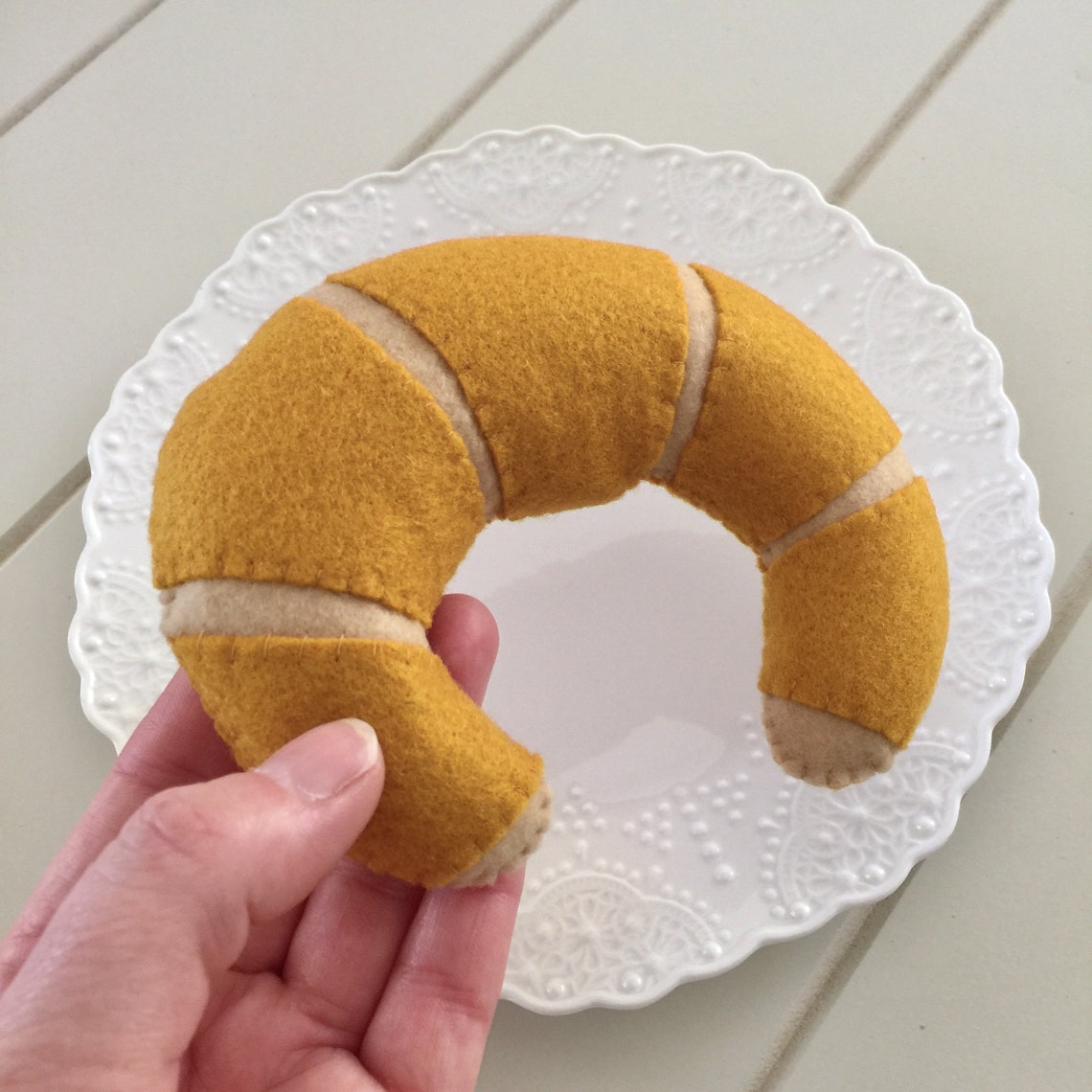 Felt Play Food Croissant Felt Pastry Strawberry Jam - Etsy