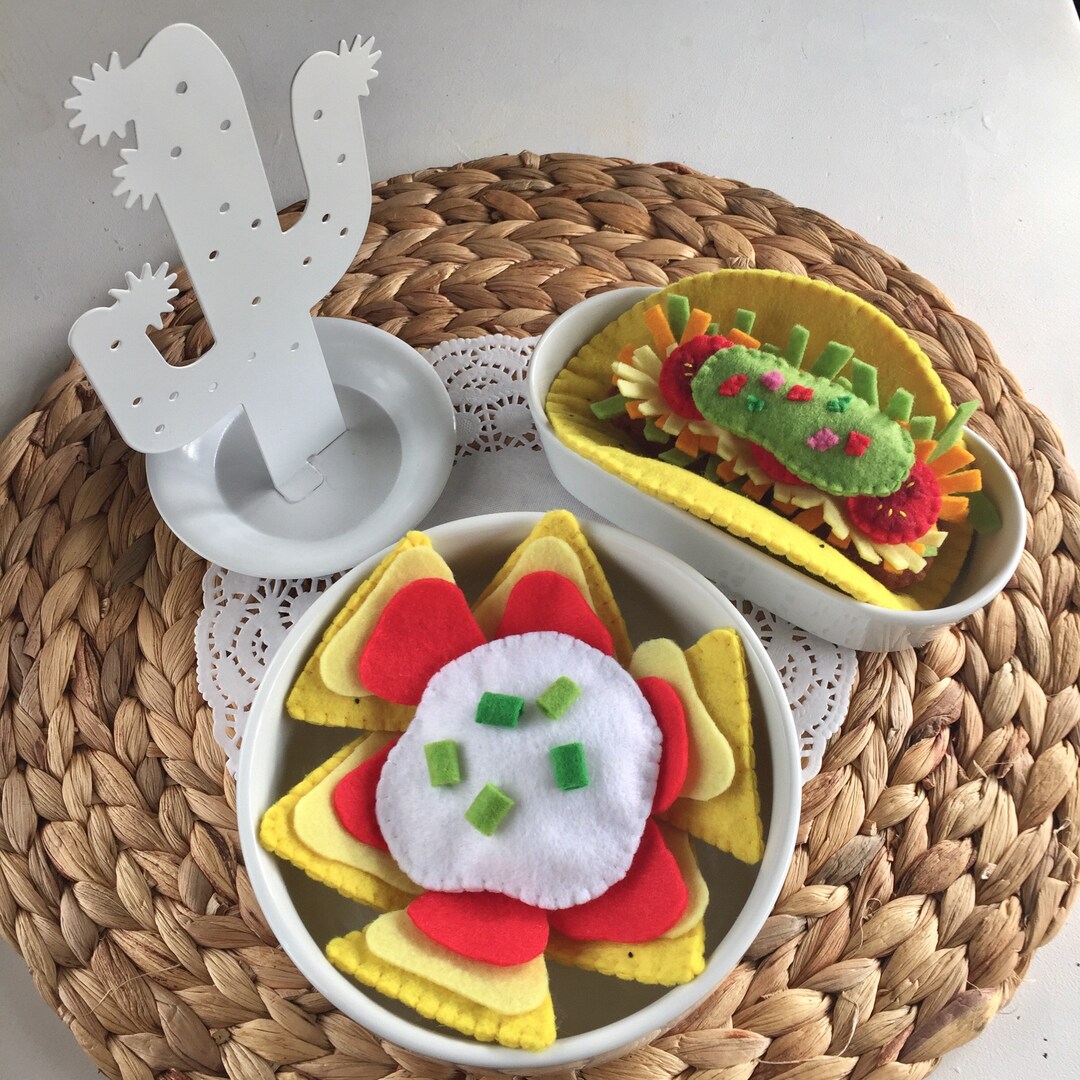 Felt Taco and Nachos Set: Mexican Pretend Play Food - Etsy