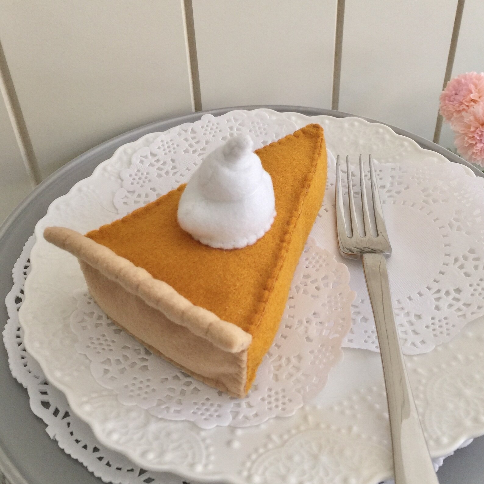 Pumpkin Pie, Play Food, Felt Food, Felt Pie, Thanksgiving Toy, Pretend ...