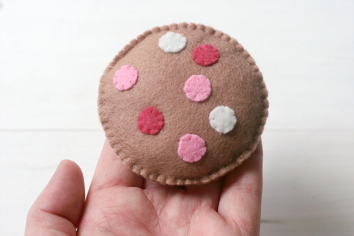 Felt Play Food Biscuits Chocolate Chip Cookie Jam Drop - Etsy