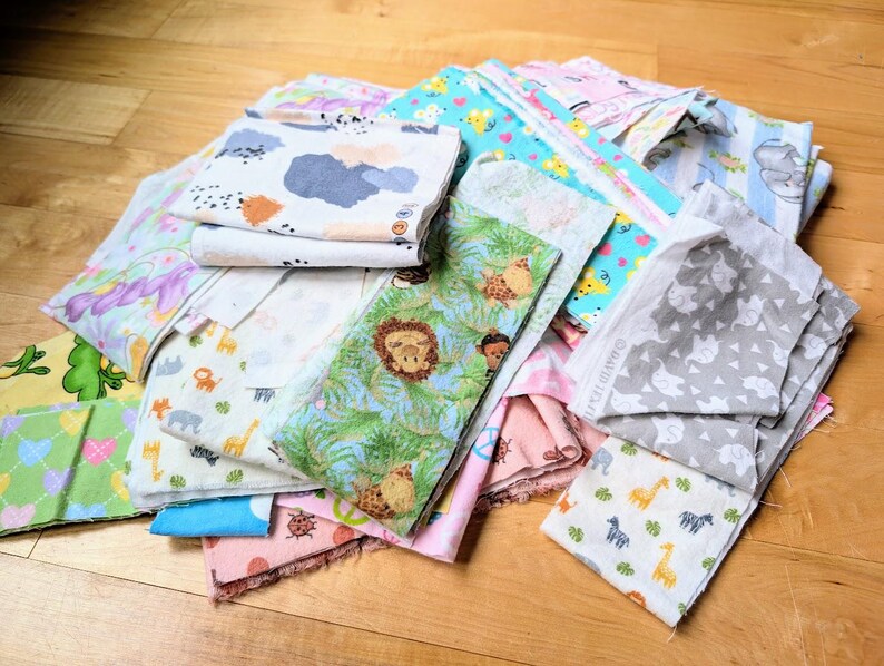 Flannel Scraps by the Pound - Random Colors and Sizes - Etsy