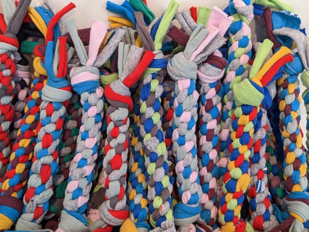 Recycled T-shirt Dog Toy - Surprise Colors - Etsy