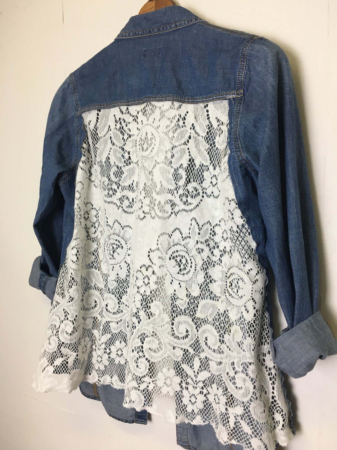 Lace Back Denim Shirt Video Tutorial DIY Sewing Tutorial - Etsy