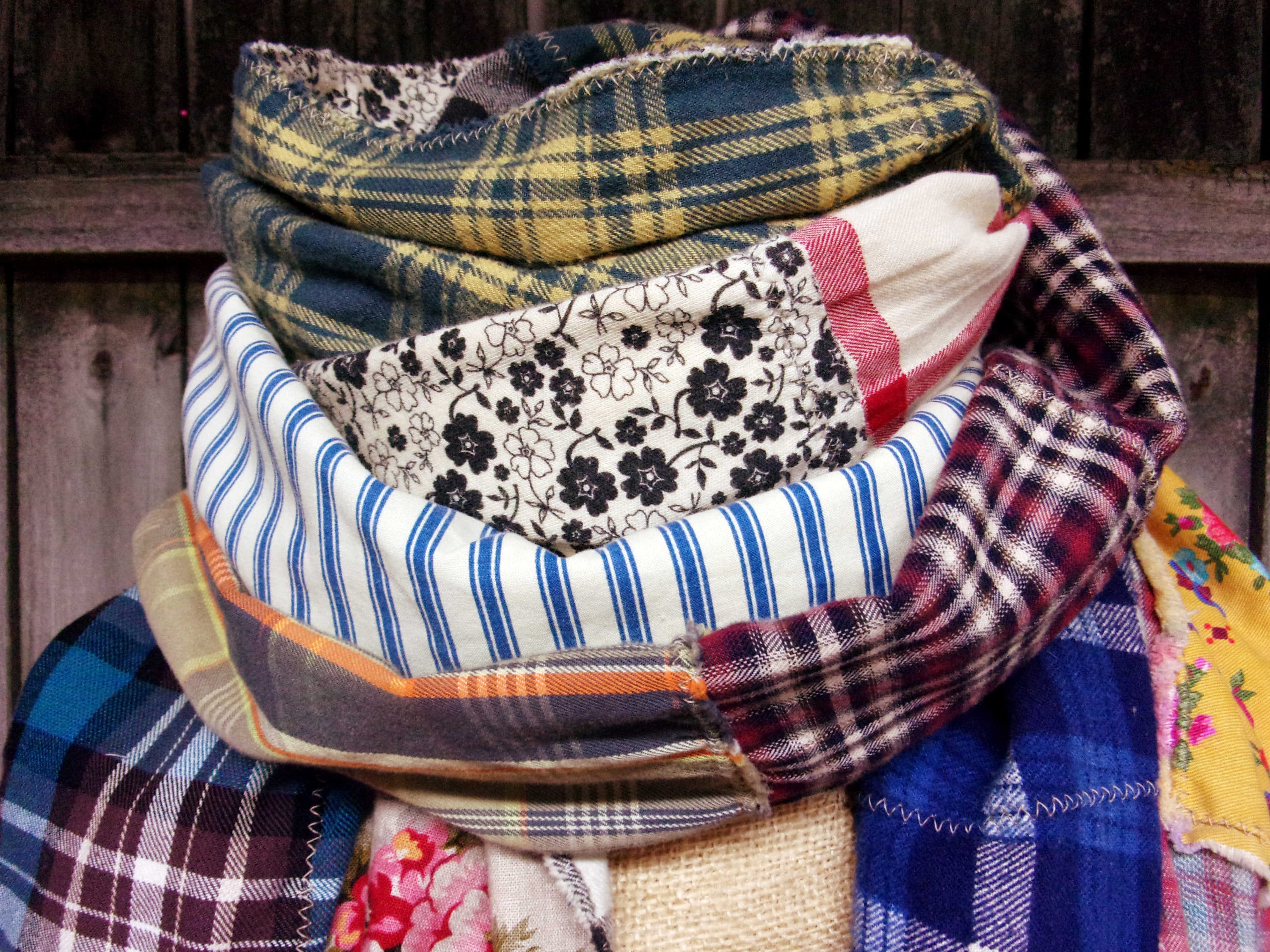 Patchwork Flannel Scarf Sewing Tutorial: Upcycled Boho Style (PDF) - Etsy