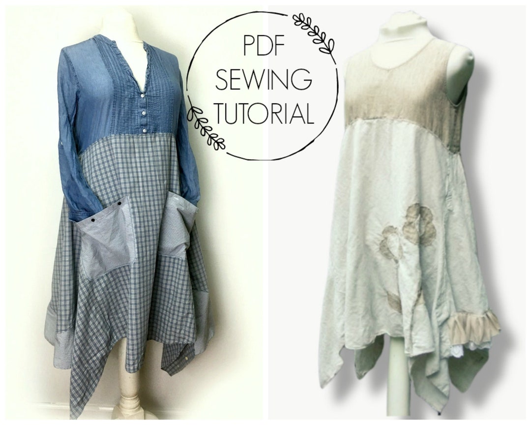 Long Tunic - PDF Sewing Tutorial - Upcycled Clothing Tutorial - Tunic ...