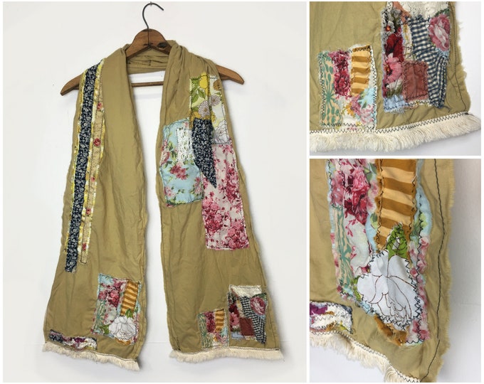 Boho Scarf - Patchwork Scarf - Shabby Chic Scarf - Hippie Scarf ...