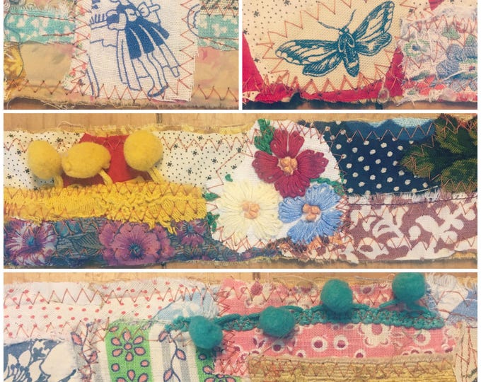 Snippet Roll, 44" Long, Slow Stitch Kit, Haberdashery, Fabric Scraps ...