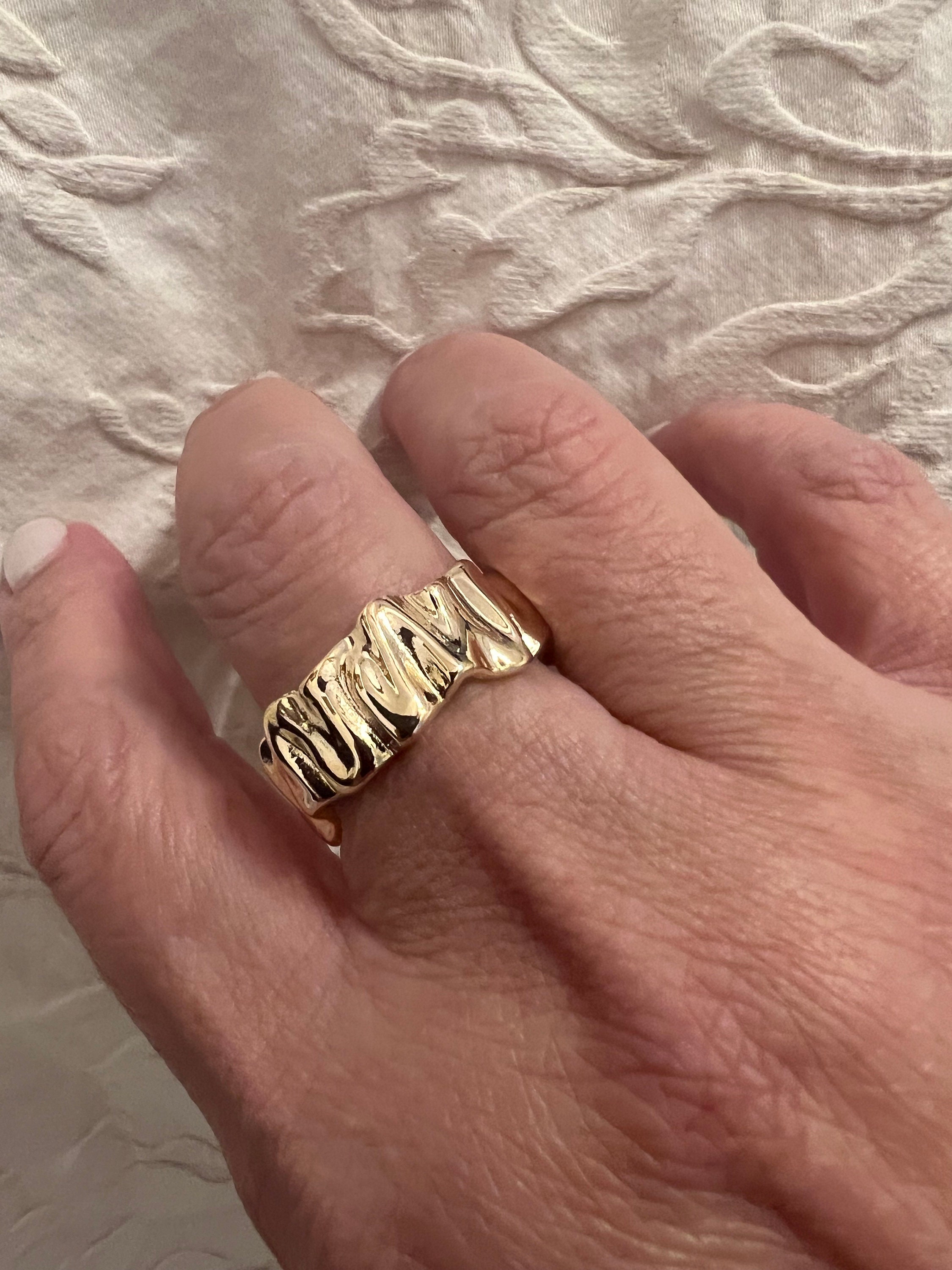 Adjustable Texture Ring - Etsy