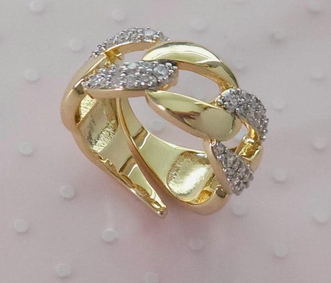 Adjustable Statement Link With Crystal Brass Ring - Etsy